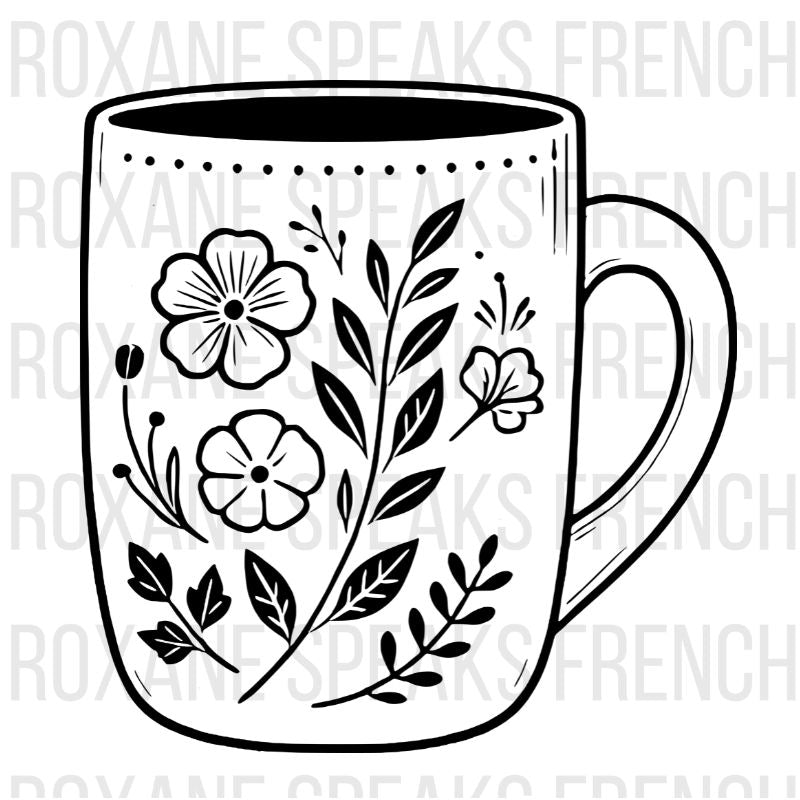 coffee mug coloring template