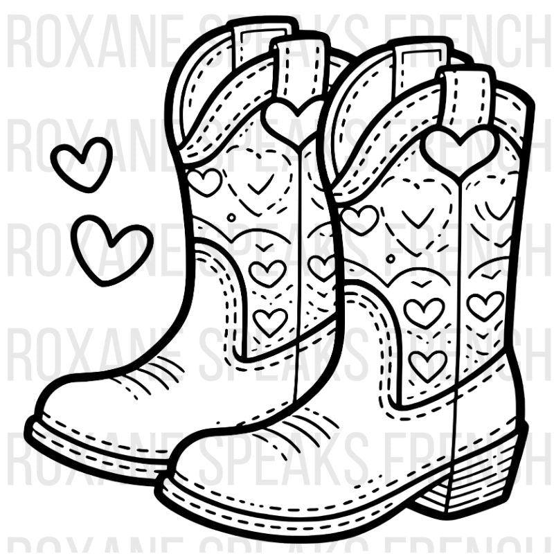 cowgirl boots coloring pages printable