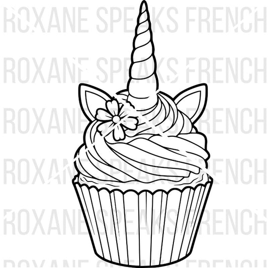 unicorn cupcake coloring pages